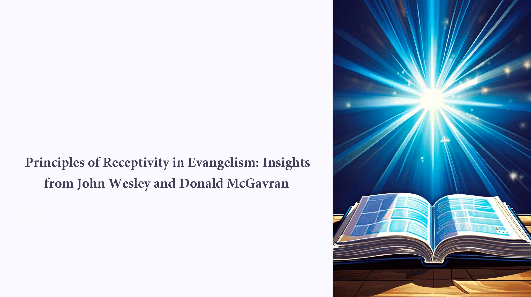 Principles of Receptivity in Evangelism: Insights from John Wesley and ...